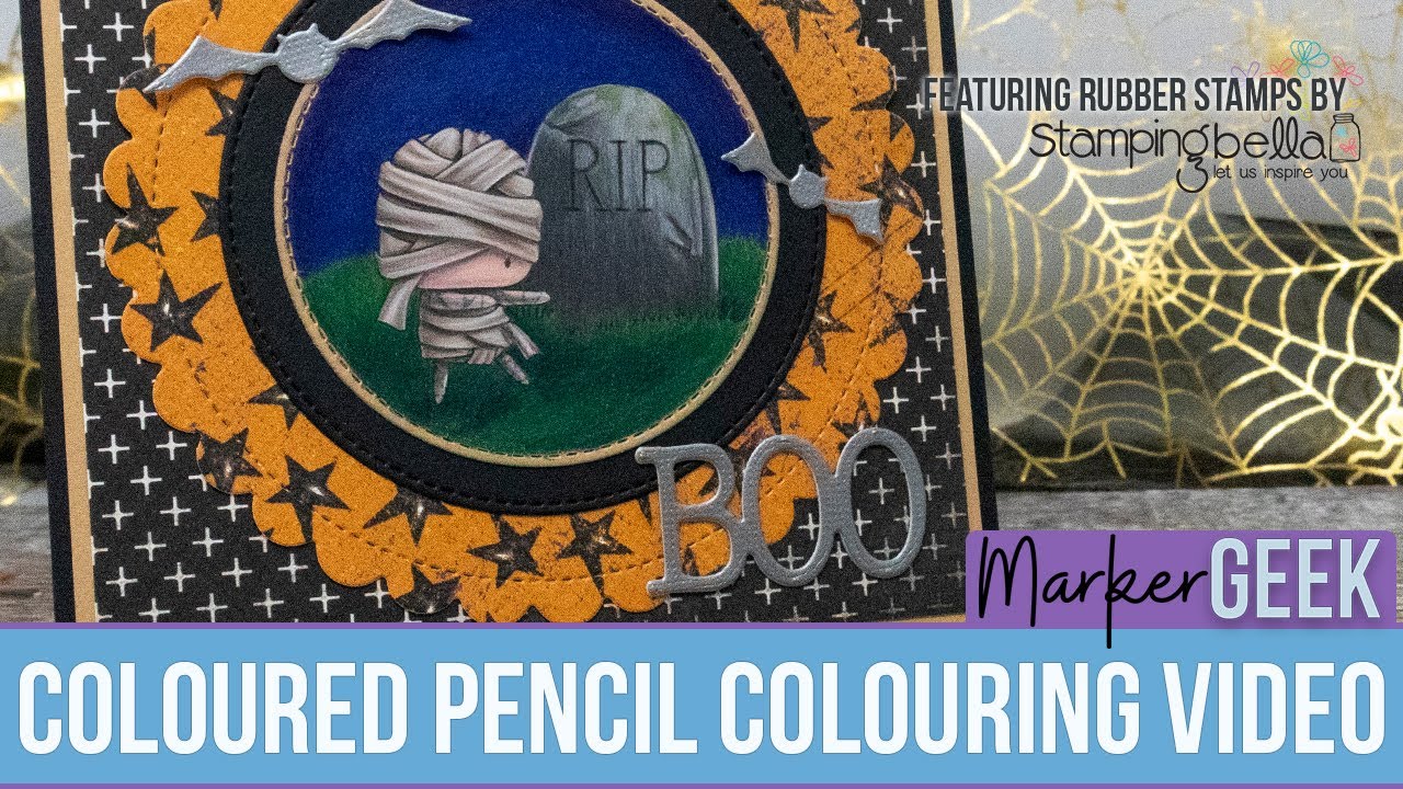 Coloured Pencil Mummy & Tombstone - Stamping Bella Little Bits Mummy ...