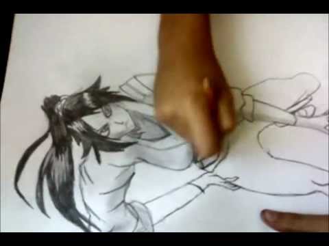 How to draw Shihouin Yoruichi (speed drawing) - YouTube