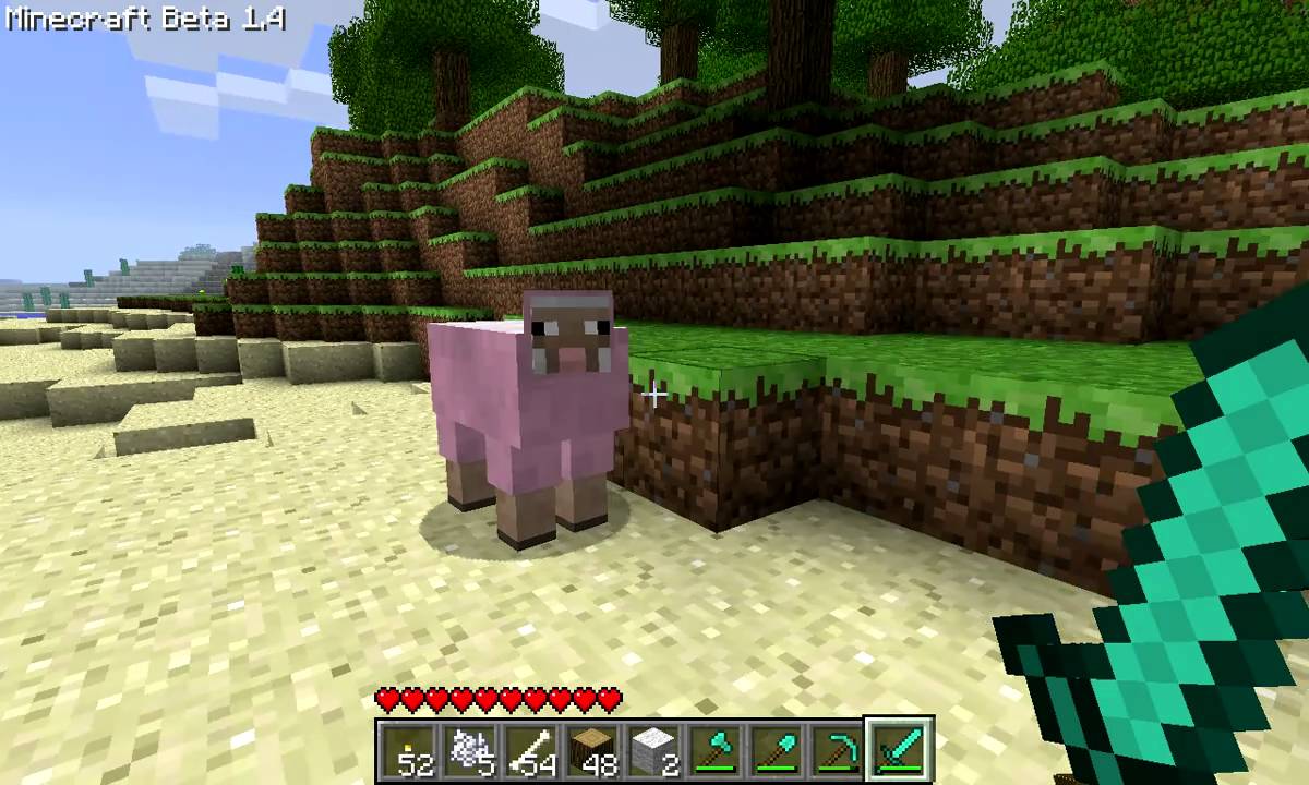Różowa owca Minecraft 1.4 - YouTube