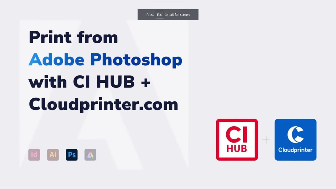 Print from Adobe Photoshop with CI HUB + Cloudprinter.com - YouTube