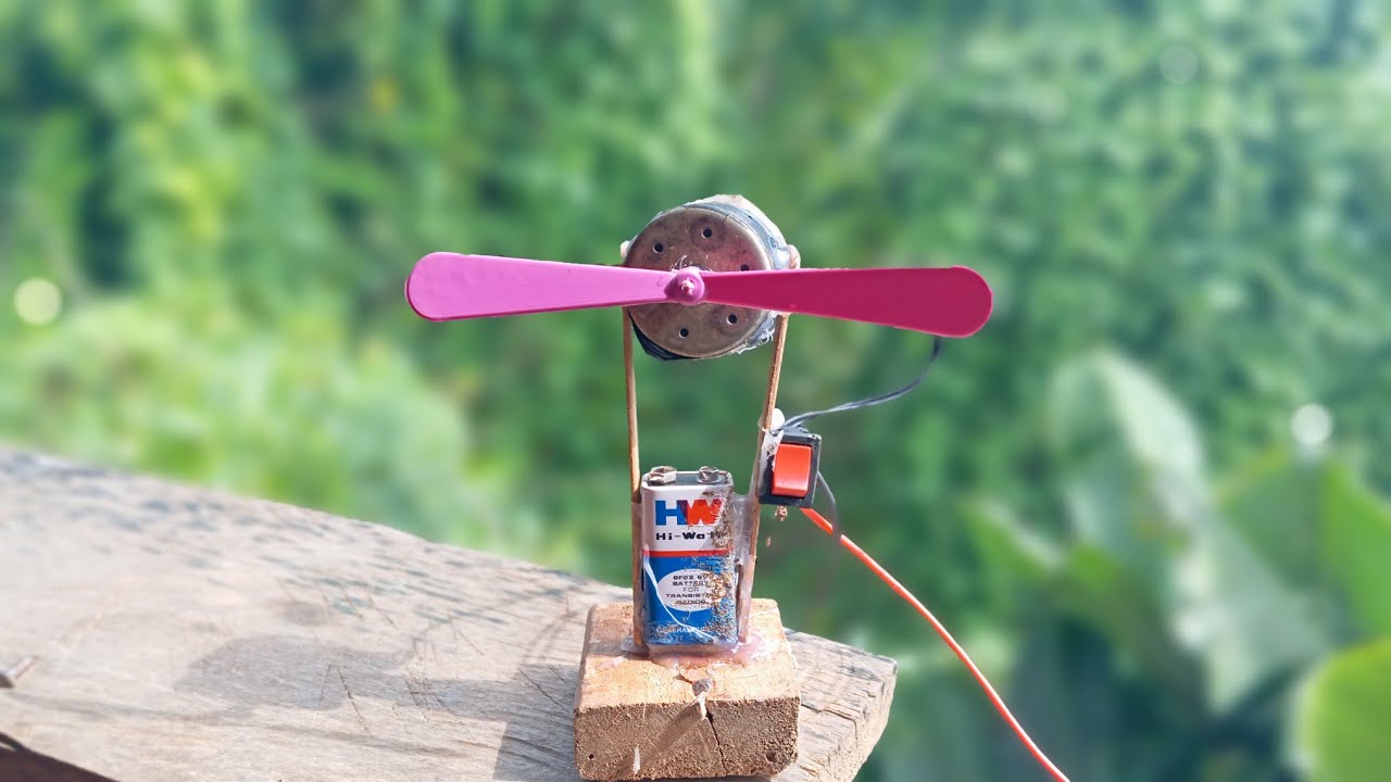 Homemade Hand Fan Using DC Motor & Propeller ️ - YouTube