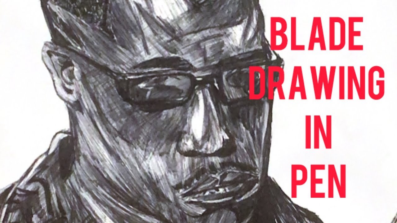 Blade (Wesley Snipes ) speed Drawing #marvel #drawing #comics #blade # ...