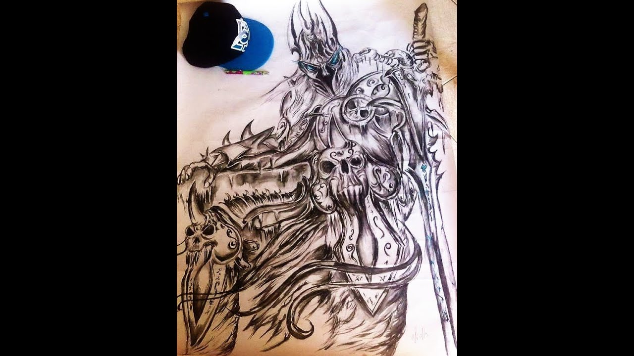 13. how to draw LICH KING(Arthas) - time lapse drawing by nn2 - YouTube