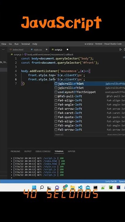 cursor animation using javascript | mousemove animation with css and javascript | mouse cursor ...