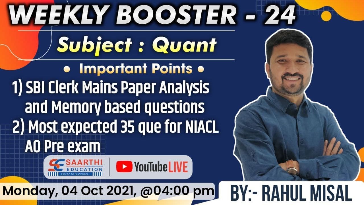 QUANT WEEKLY BOOSTER-24 - YouTube