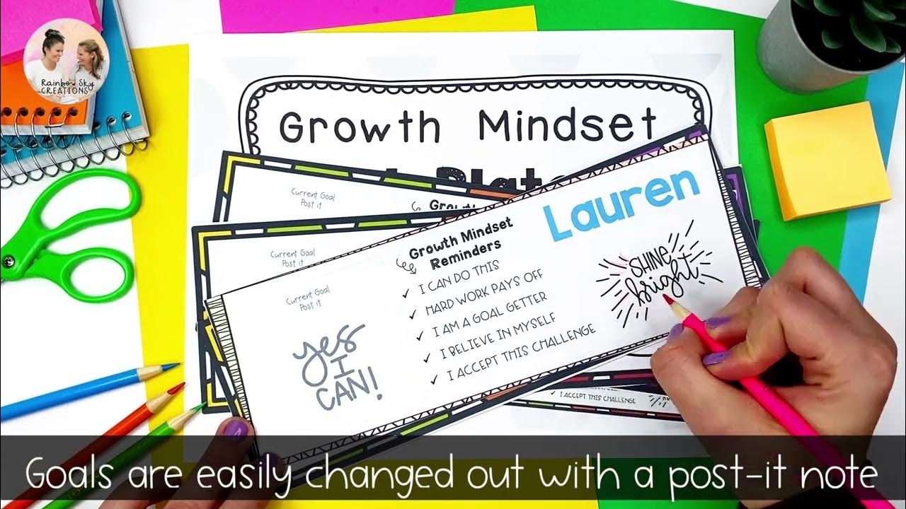 Growth Mindset & Goal Desk Labels - YouTube