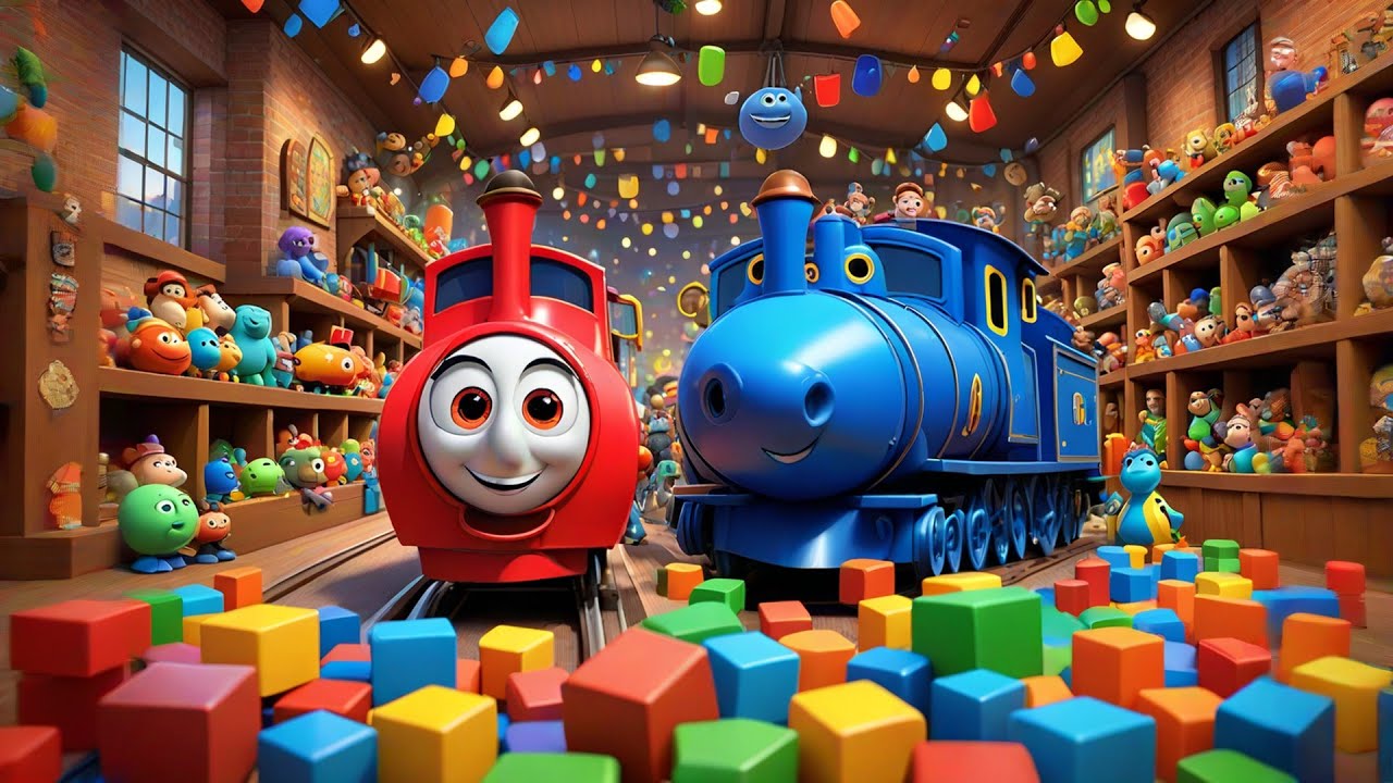 Three Toy Trains Go Toot Toot Too | Train Song for Kids | Fun Counting ...