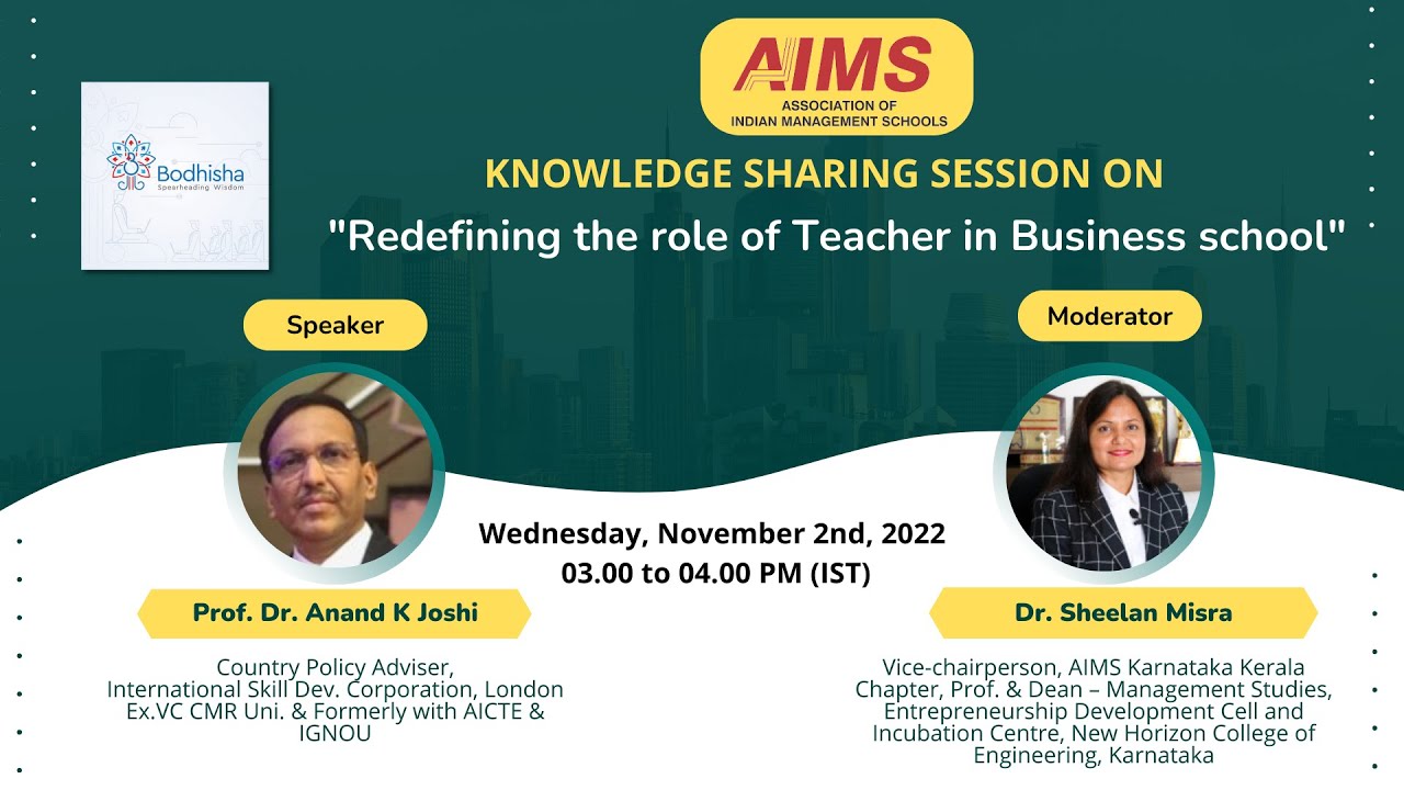 Knowledge Sharing Session on Redefining the Role of Teacher in Business ...