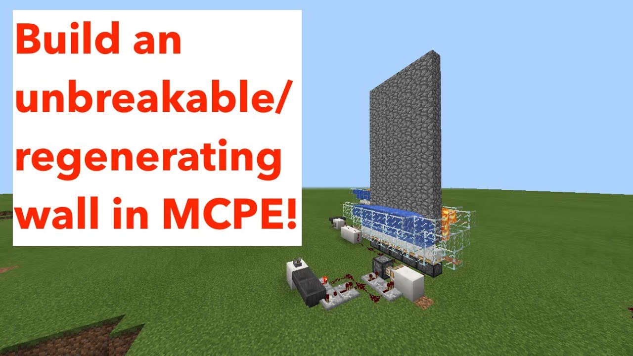 SIMPLE & COMPACT Unbreakable/Regenerating Wall in MCPE! [How to] - YouTube