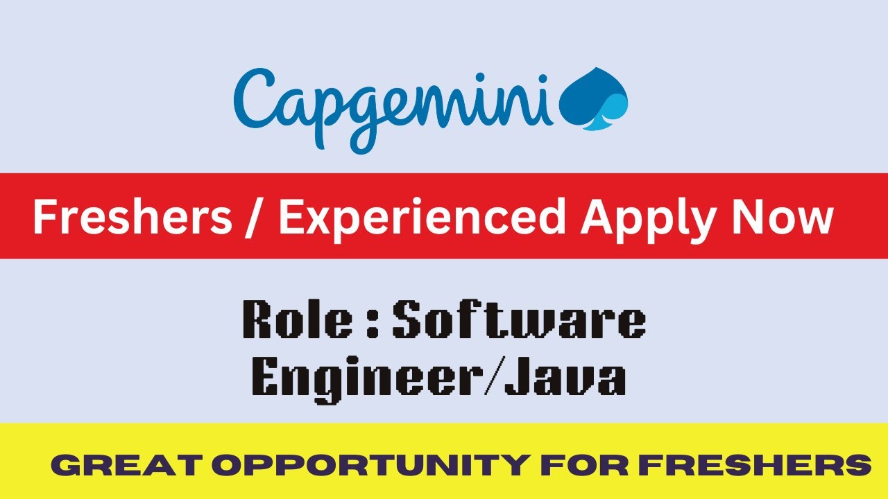 Capgemini Hiring for Java Spring Software Engineer | Immediate Joiner | Apply ASAP - YouTube