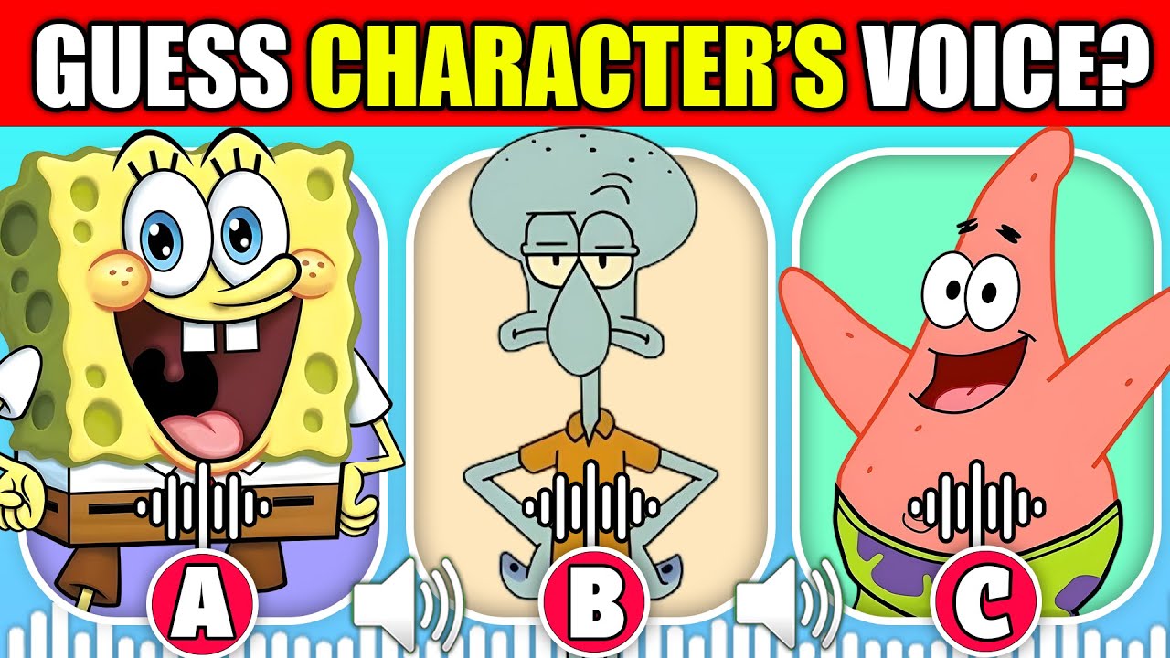 🔊 Guess The SpongeBob Characters by Their Voice | Squidward, SpongeBob ...
