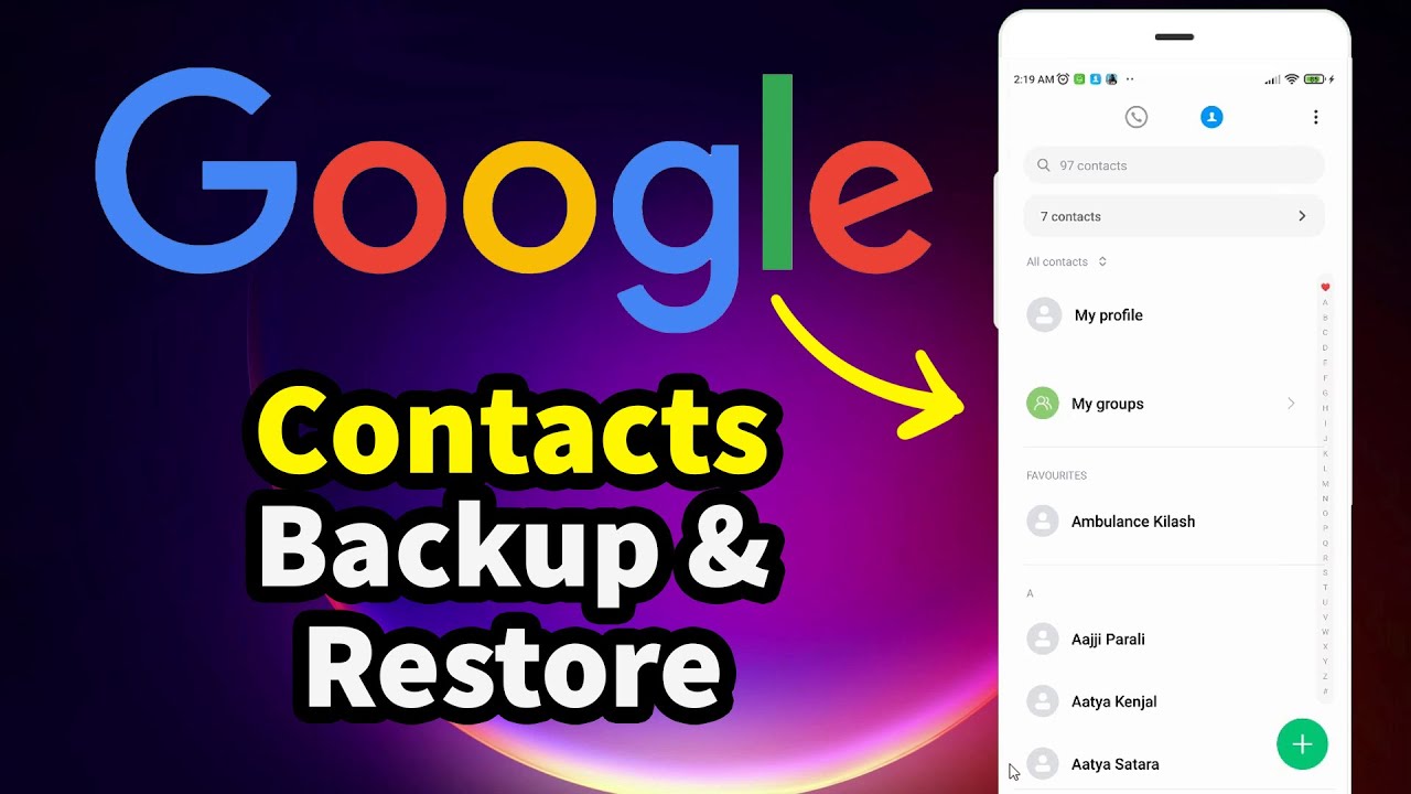 How to Backup & Restore old Mobile Contacts by Google Account to New ...