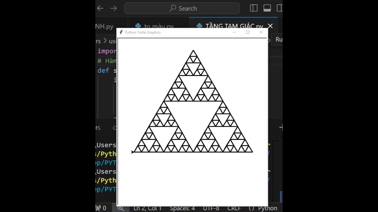 PYTHON Vẽ Tam Giác Sierpinski quá đỉnh - YouTube