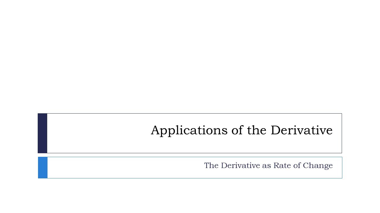 Derivative As Rate Of Change The YouTube derivative-as-rate-of-change-the-youtube