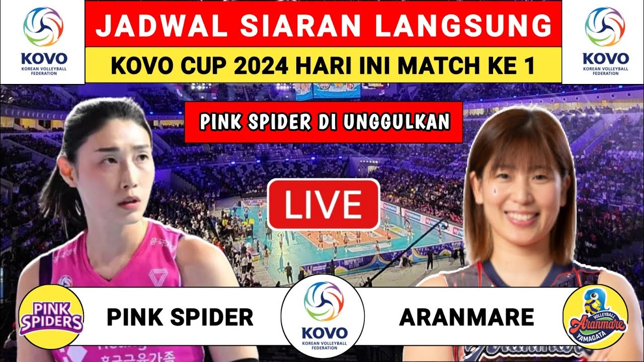 Jadwal Kovo Cup 2024 Hari Ini - Pink Spider vs Aranmare Yamagata - Jadwal kovo volleyball 2024 ...