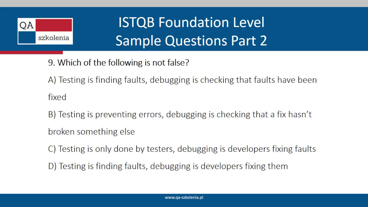 ISTQB Foundation Level Sample Questions Part 2 YouTube istqb-foundation-level-sample-questions-part-2-youtube
