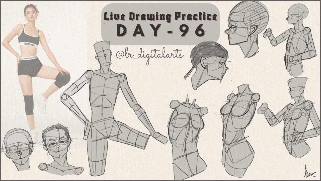 DAY 96 | Figure Drawing Practice | Gesture drawing | Drawing live ...