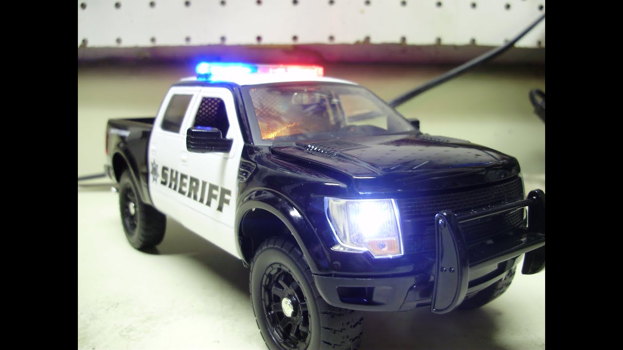 Ed's custom Sheriff's Department FORD RAPTOR w/ working lights - YouTube