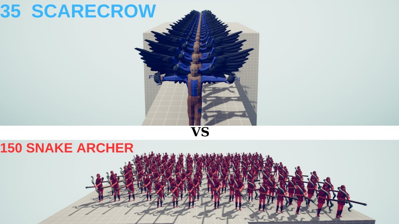 150 Snake Archer VS 35 Scarecrow/Totally Accurate Battle Simulator ...