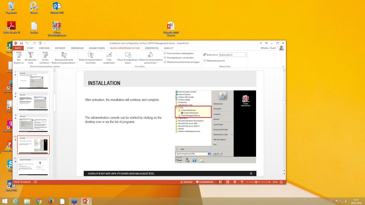 Installation and configuration of the G DATA Management Server - YouTube