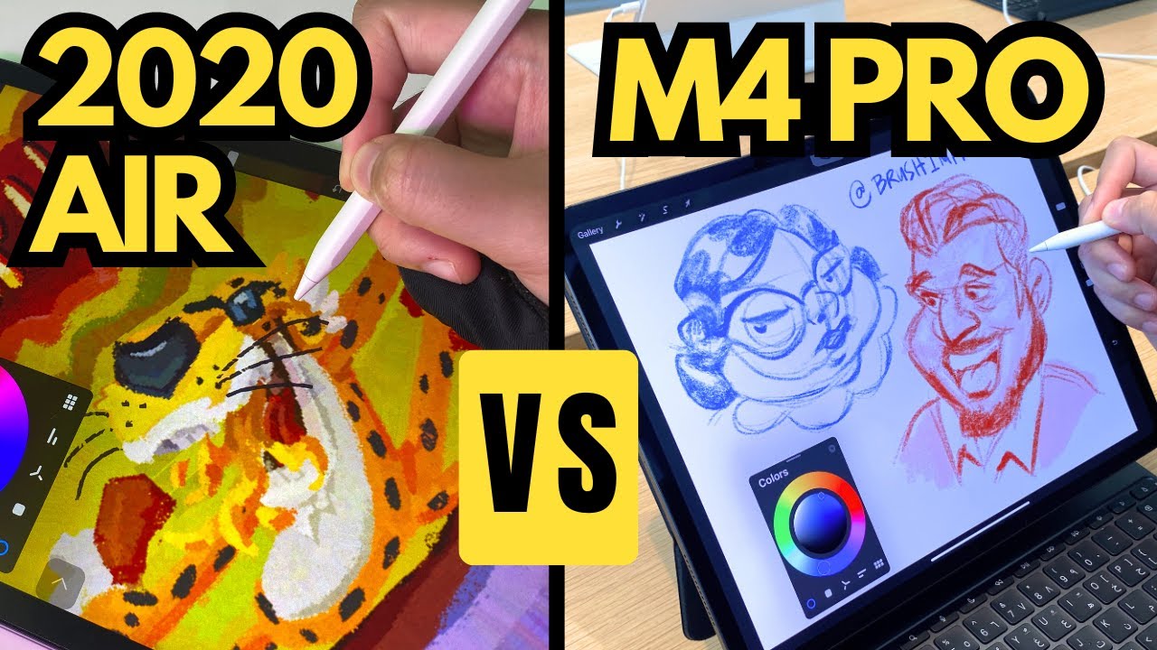 Pro Artist Review. M4 iPad Pro vs 2020 iPad Air (Procreate/Heavypaint) - YouTube