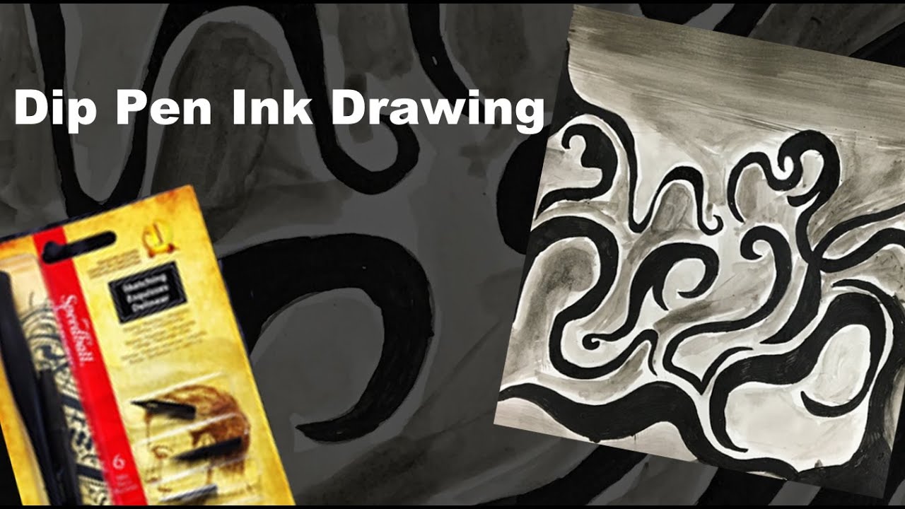 DESIGNER SPOT - Dip Pen Ink Drawing - YouTube