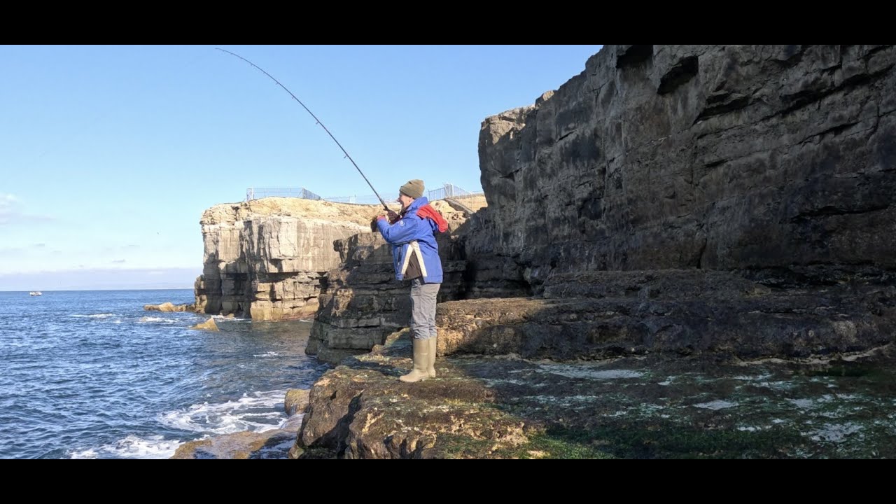 Wrasse Fishing at Pulpit Rock , Portland , Dorset Early March 2023 Sea ...