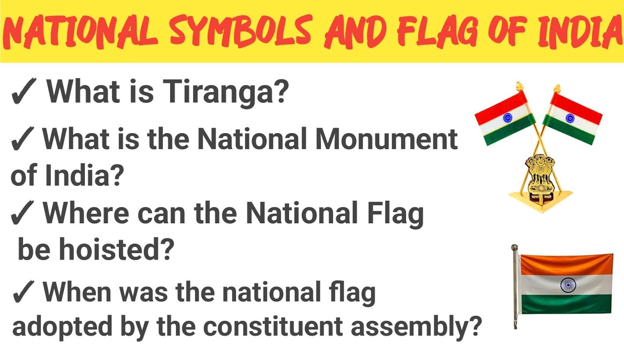 National Flag And National Symbols of India| GK Questions And Answers ...