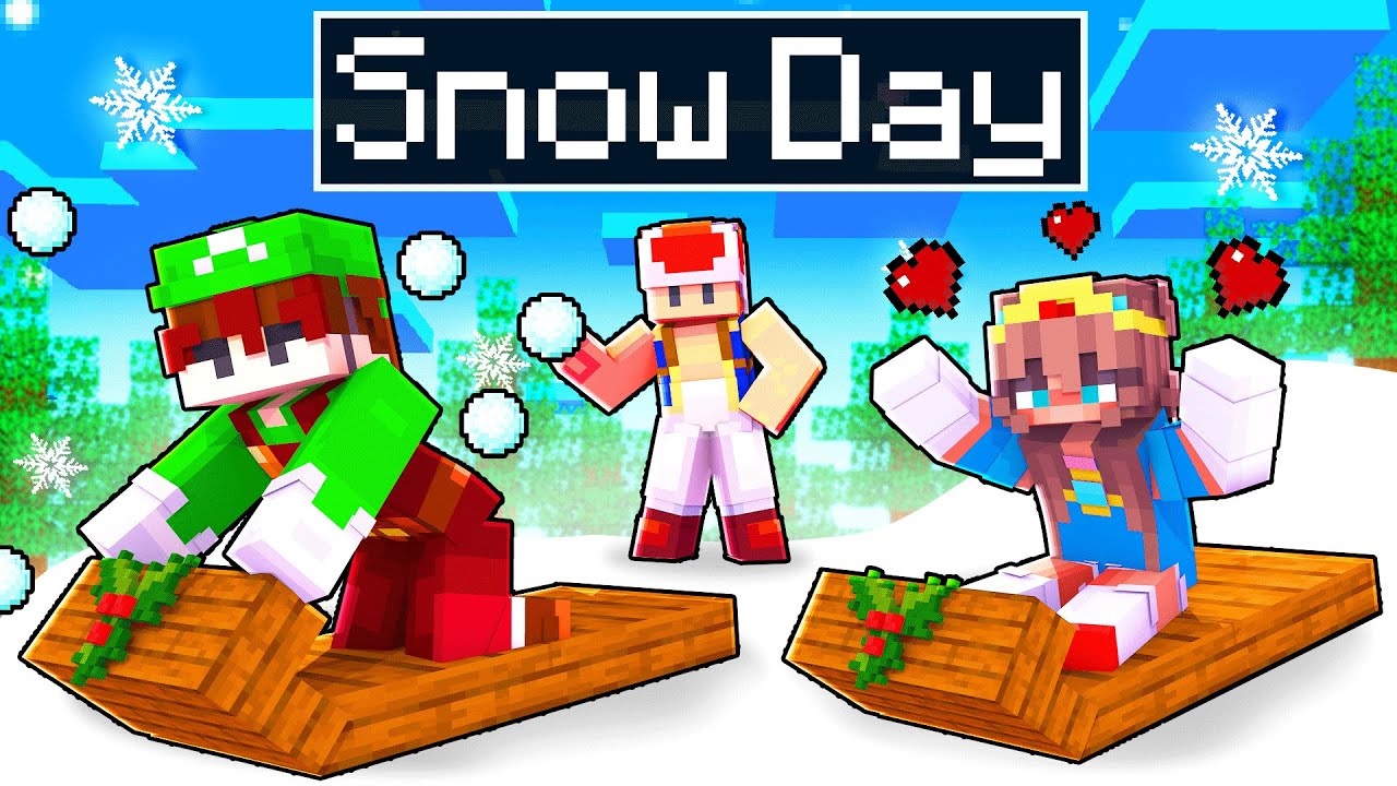 24 HOURS To Have The BEST Minecraft SNOW DAY! | Minecraft Mario Movie Life [31] - YouTube