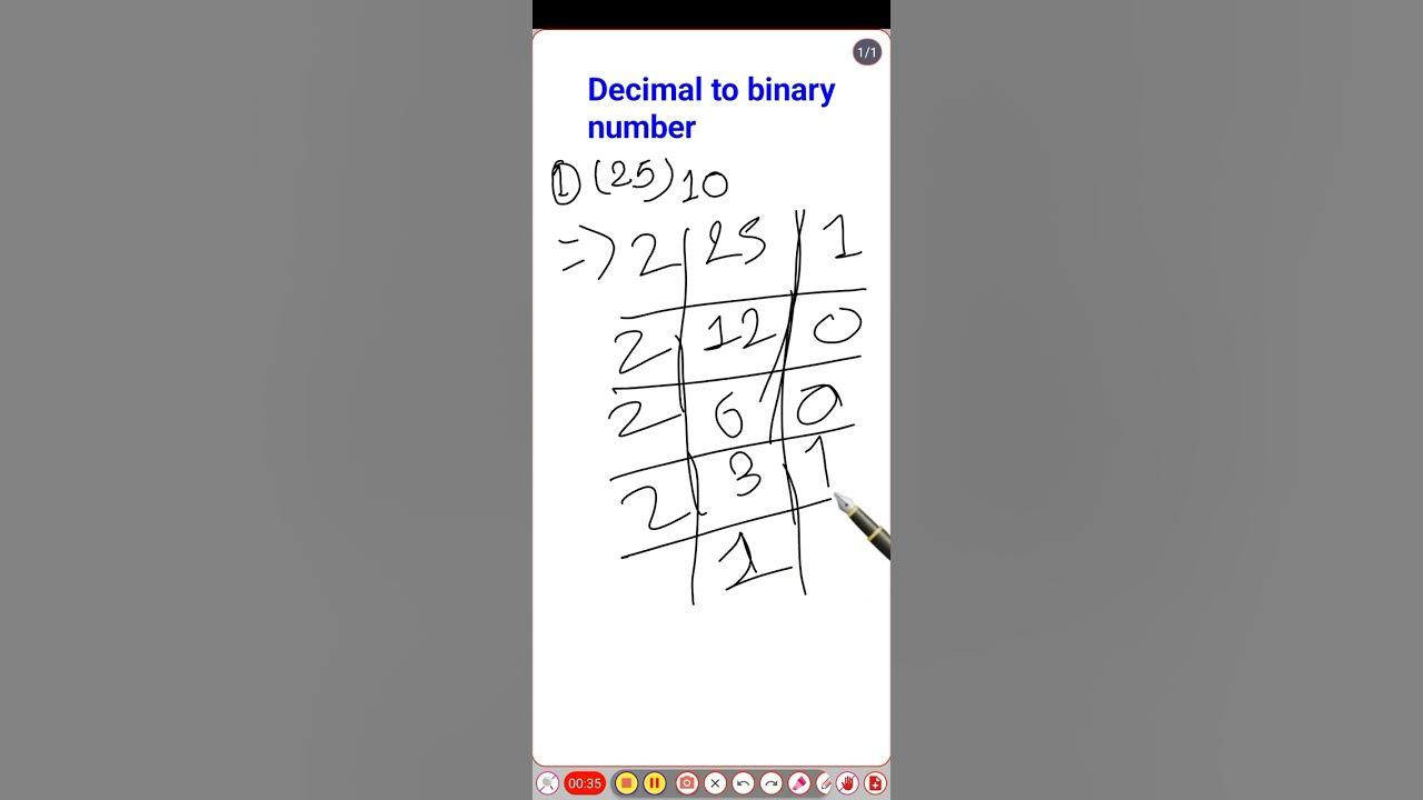 Conversation of decimal to binary number #Physics #class 12th #For all government exams - YouTube