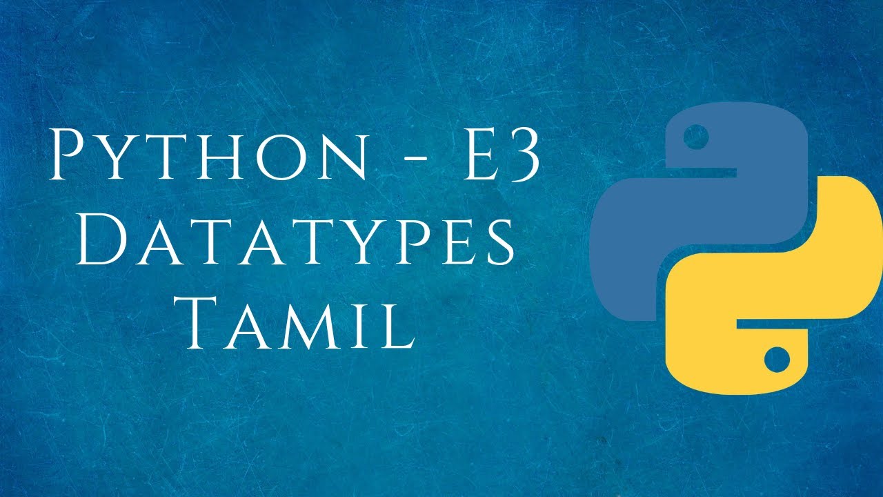Python E3 Datatypes Tamil Youtube