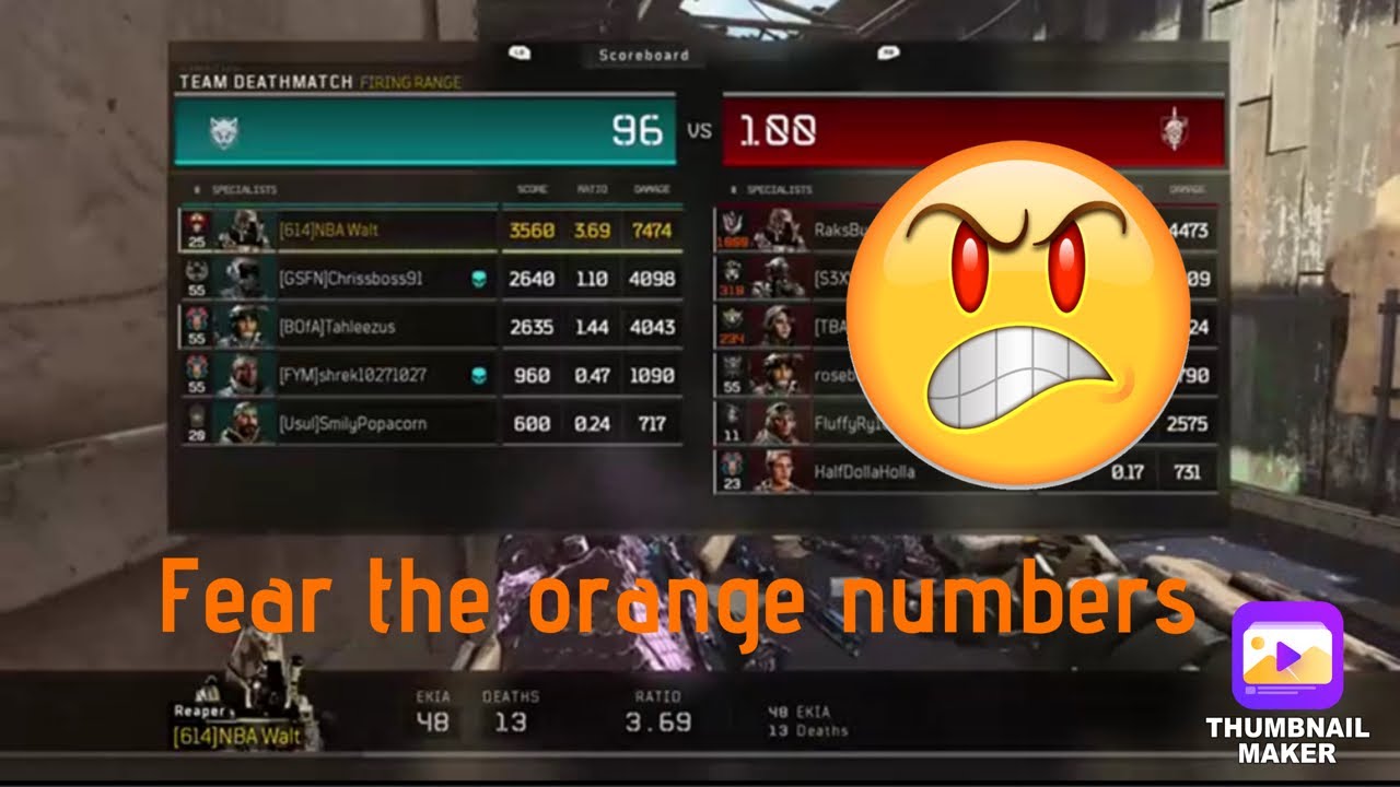 Orange numbers are sweaty in black ops 4 - YouTube