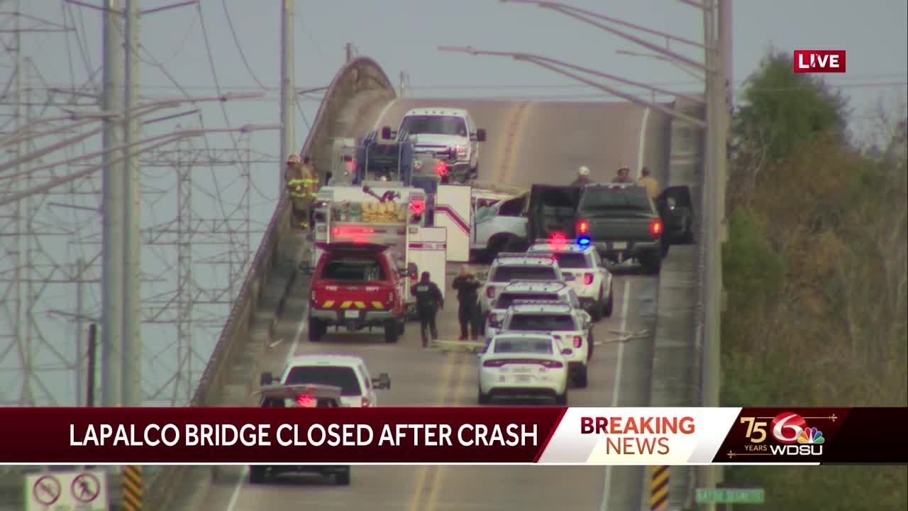 Road closed due to severe accident on Lapalco Bridge - YouTube