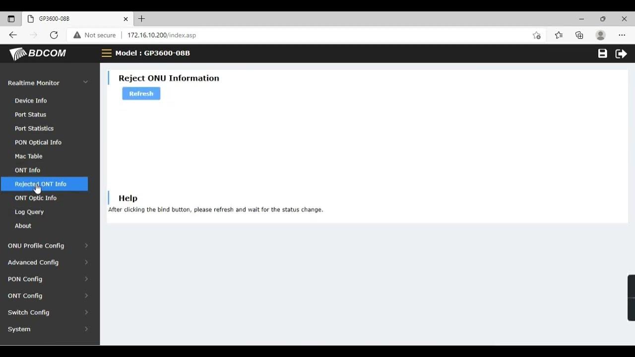 How To Do ONU SN Authentication from GUI Mode ON BDCOM GPON OLT GP3600 Series - YouTube