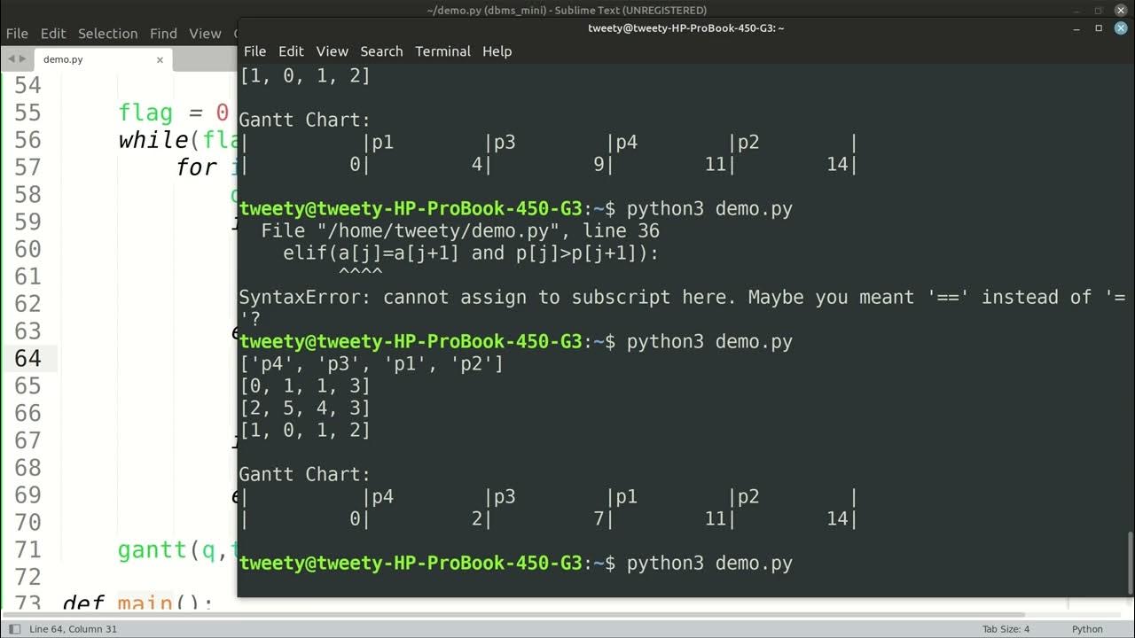 [4/5] SPPU SPOSL - Round Robin CPU Scheduling - Python - YouTube