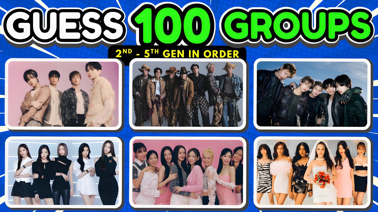 GUESS 100 KPOP GROUPS 2nd–5th GEN in order 😳 | K-Pop Quiz Game 2026 ...