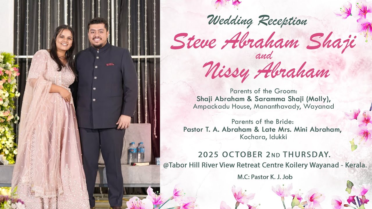 Wedding Reception of Steve Abraham Shaji & Nissy Abraham | Live from ...