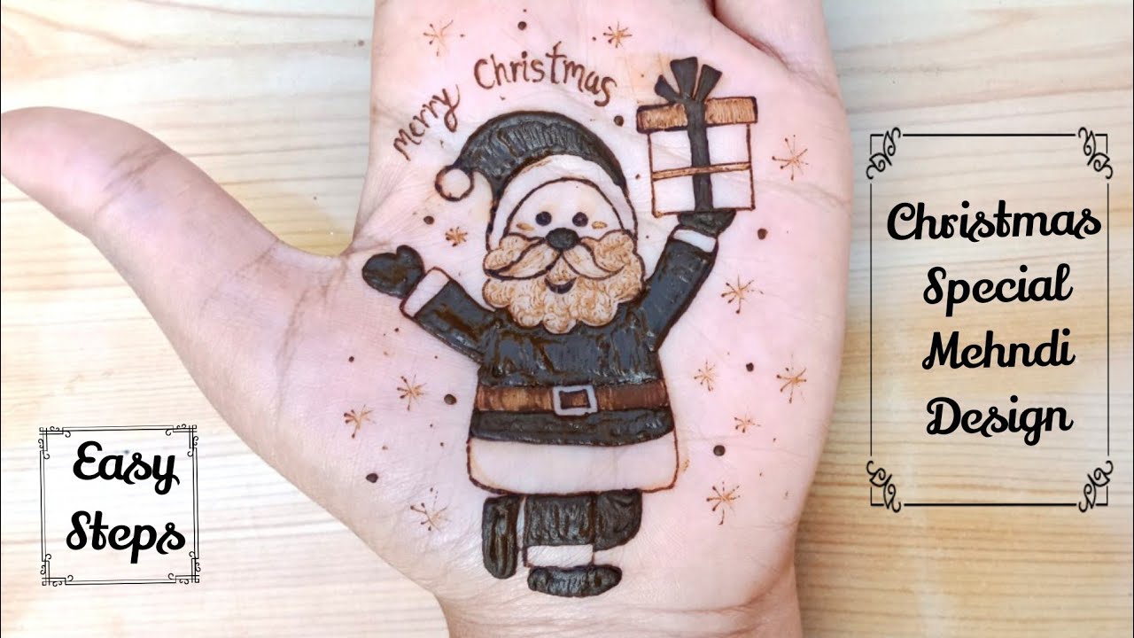 How to draw Santa Claus step by step | Christmas special mehndi designs ...