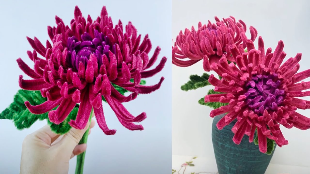 Beautiful Pipe cleaner Flower Making Tutorial | How to make flower with ...