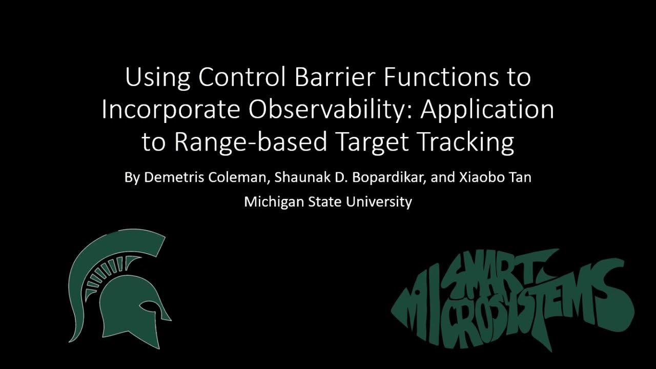 Using Control Barrier Function (CBF) to Incorporate Observability - YouTube