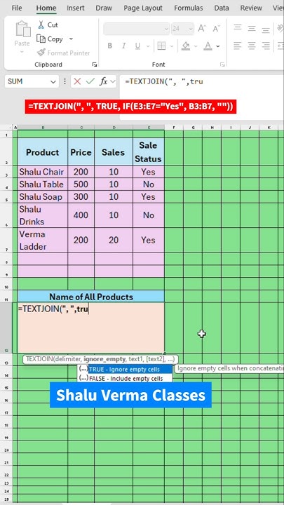 Master Excel Textjoin With Conditions Filter Product Names Easily Excel Tips 🚀 Exceltutorial