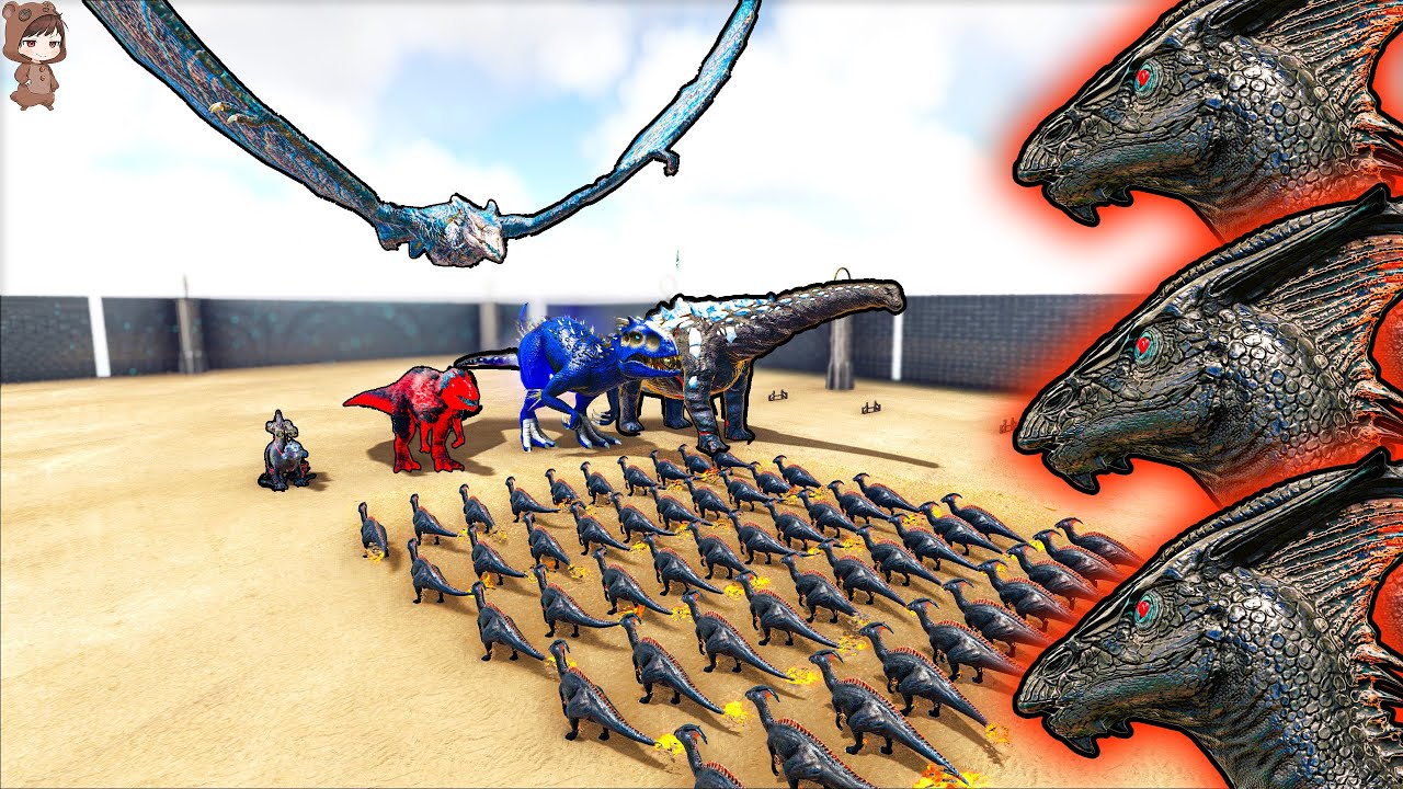 50 Demenoic Parasaurolophus VS Mod Bosses | ARK Mod Battle Ep.212 - YouTube