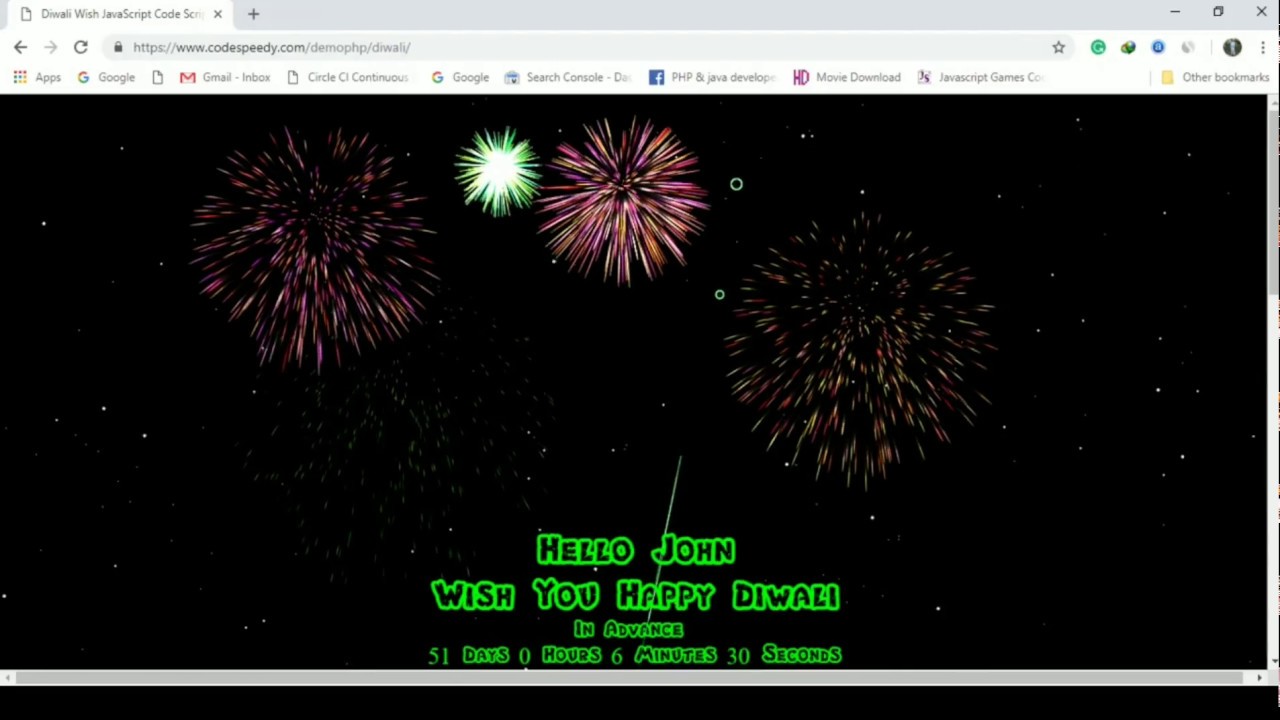 Happy Diwali Javascript Css And Canvas Source Code To Wish Friends 9408