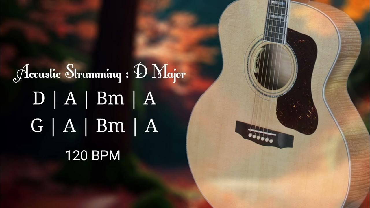 Acoustic Guitar Loop Strumming 120 BPM [ D A Bm A G A Bm A] - YouTube