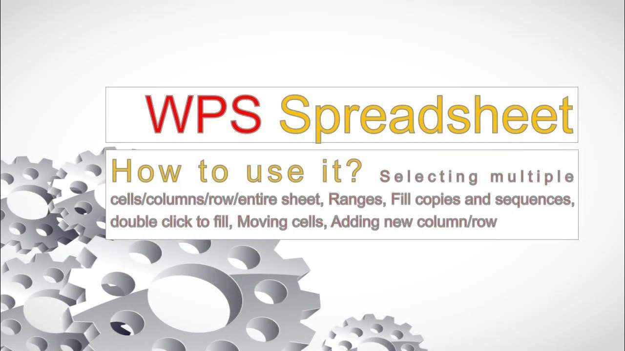 WPS Spreadsheet tutorial 1 - YouTube