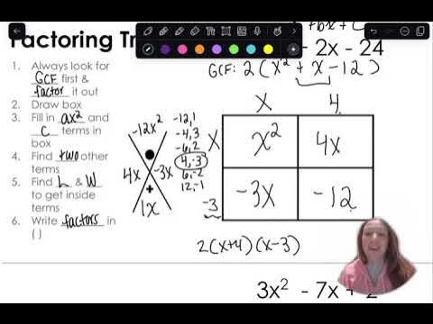 Factoring Trinomials Area Model - YouTube