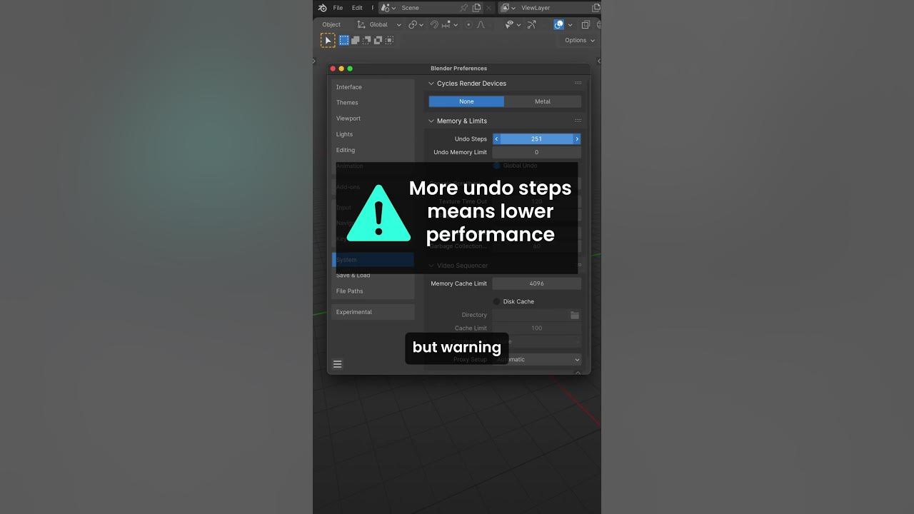 How to Unlock More Undo Steps in Blender (Goodbye Ctrl+Z Limits!) - YouTube