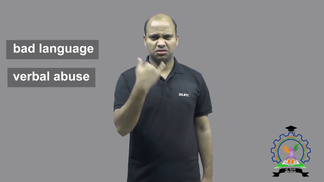 bad language, verbal abuse (sign 2) - YouTube