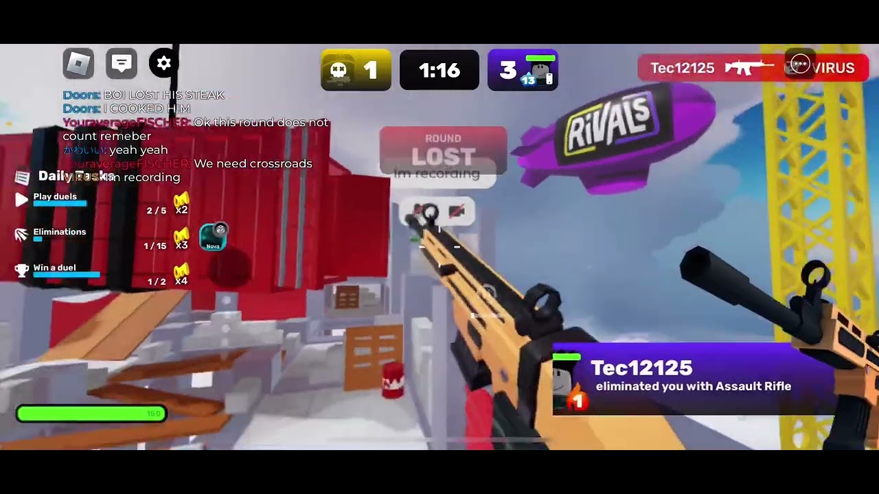 Fighting a hacker In Roblox rivals - YouTube