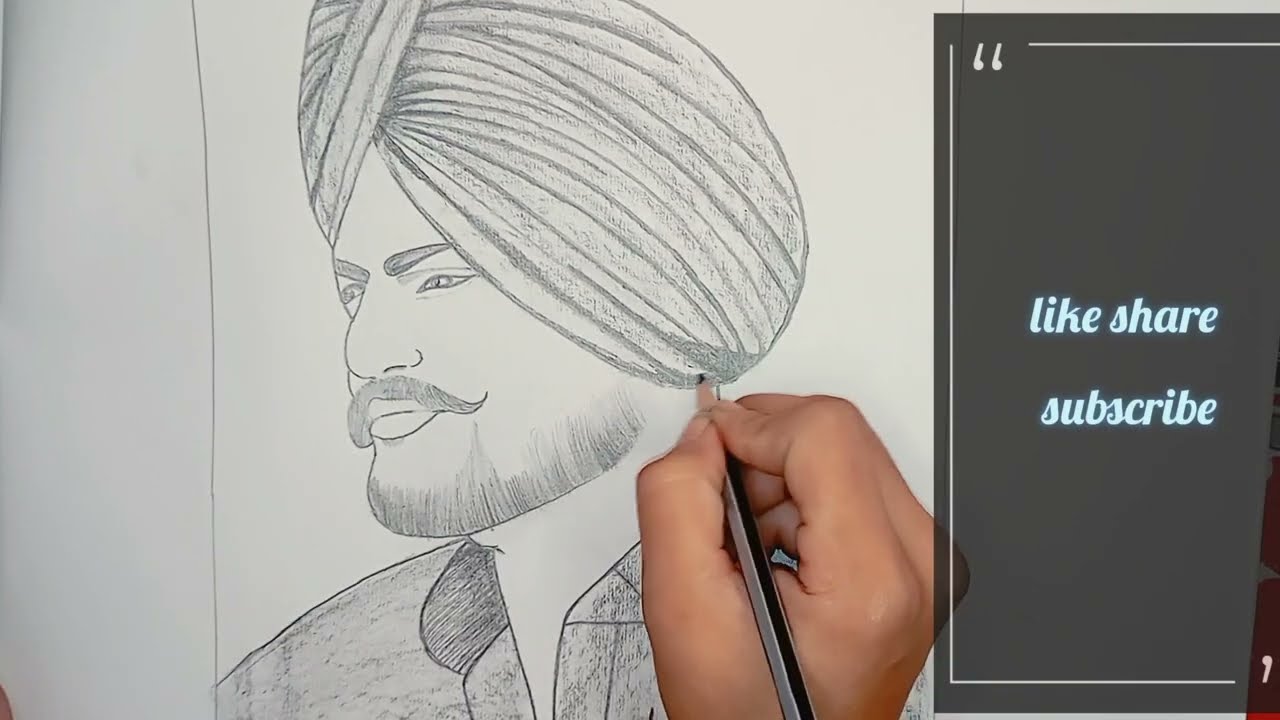 kusum crazy Art| Pancil Art| Pancil Drowing | How to draw sidhu moose ...